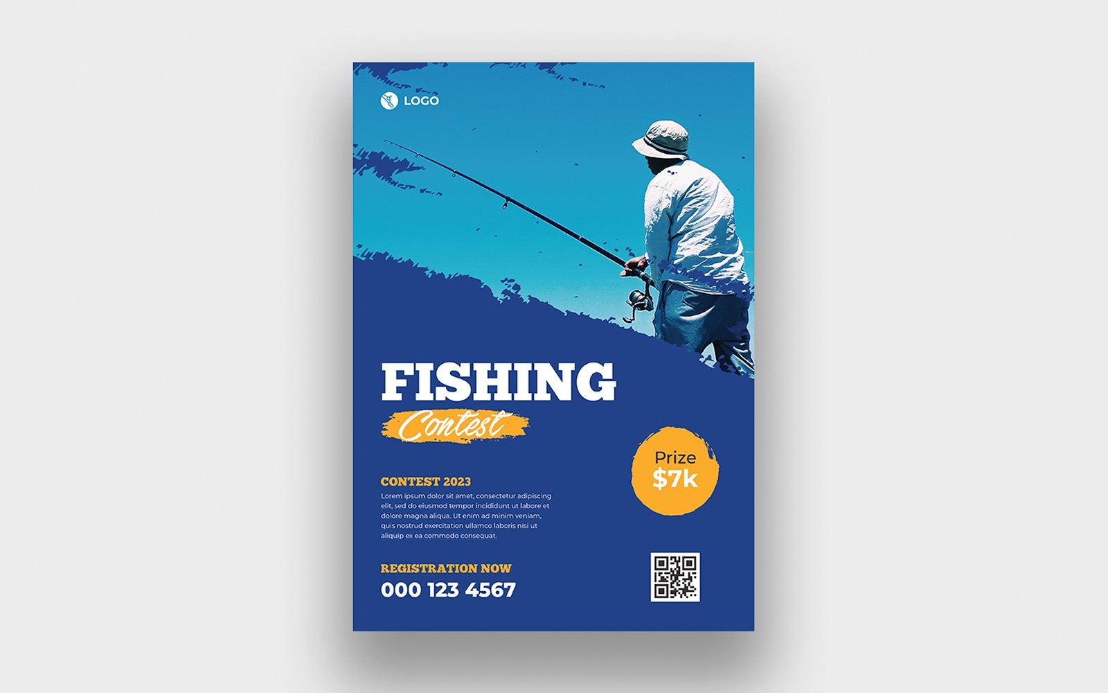 Modern Fishing Flyer Design Template - TemplateMonster