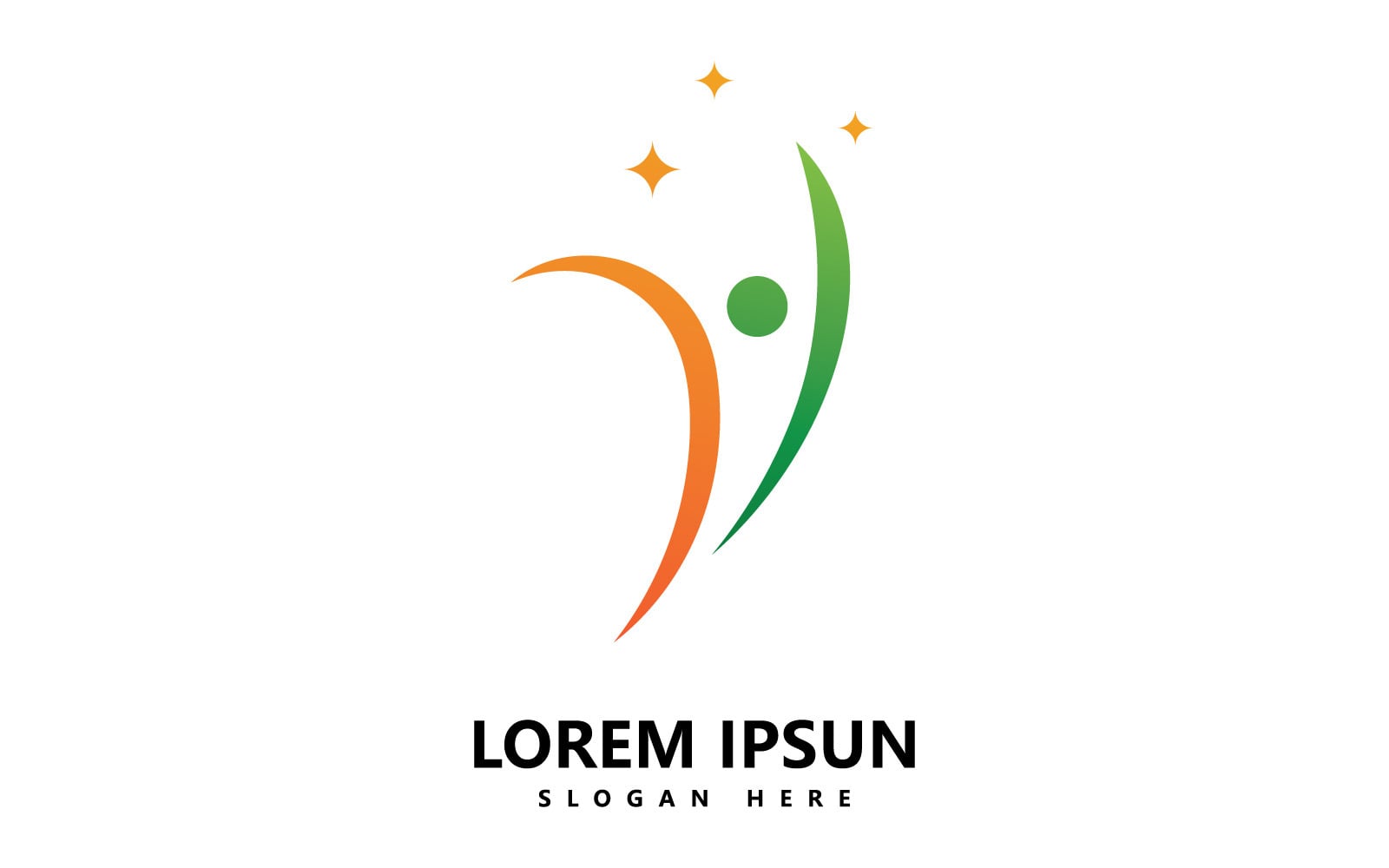 Gente exitosa Logo alcanzando la plantilla de vector de estrellas V6