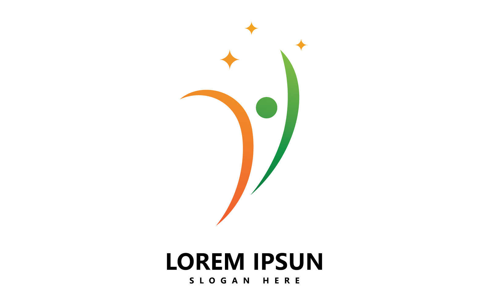 Successful people Logo reaching for the stars vector template V6