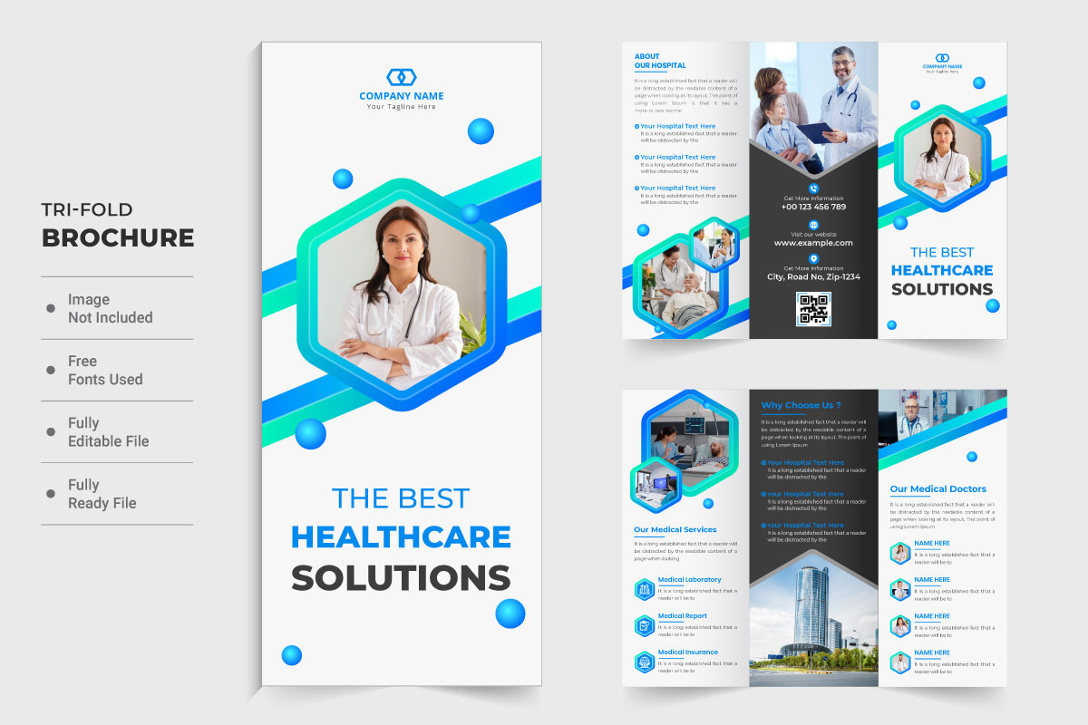 Clinic advertisement brochure design - TemplateMonster