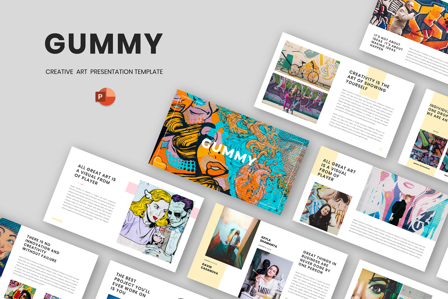 Gummy - Creative Art PowerPoint Template - TemplateMonster