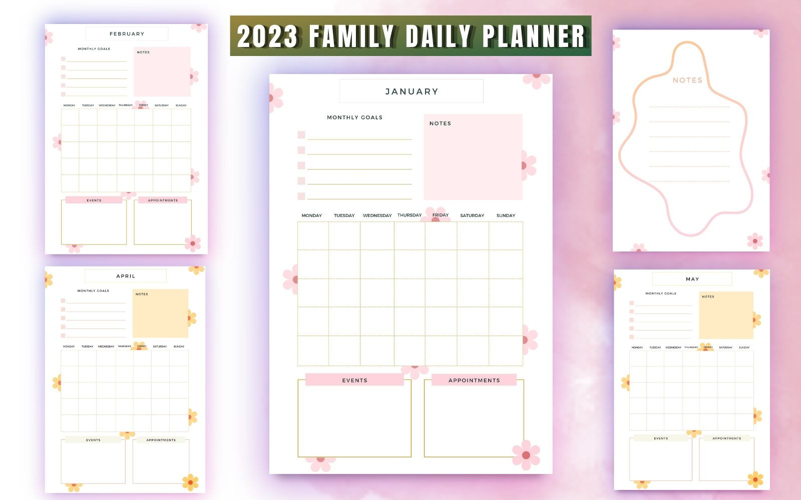 2023 DAILY PLANNER Print Ready Format - TemplateMonster