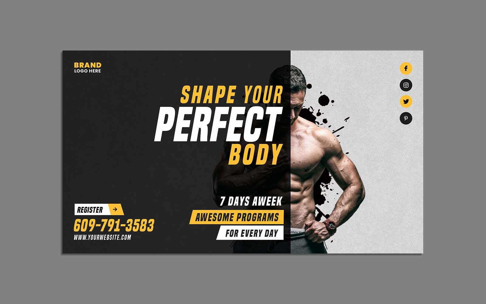 Free Fitness Sports Gym Web Banner Template - TemplateMonster