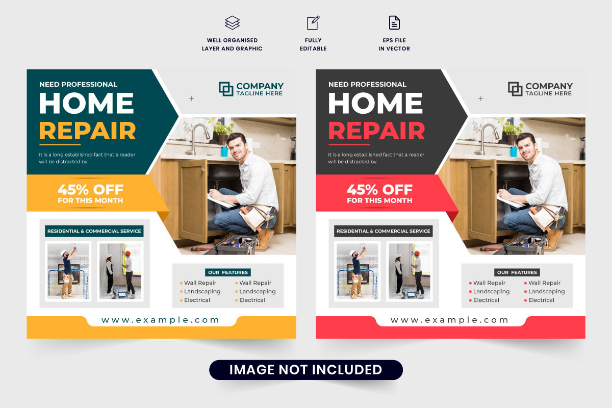 Handyman service home repair poster #310989 - TemplateMonster