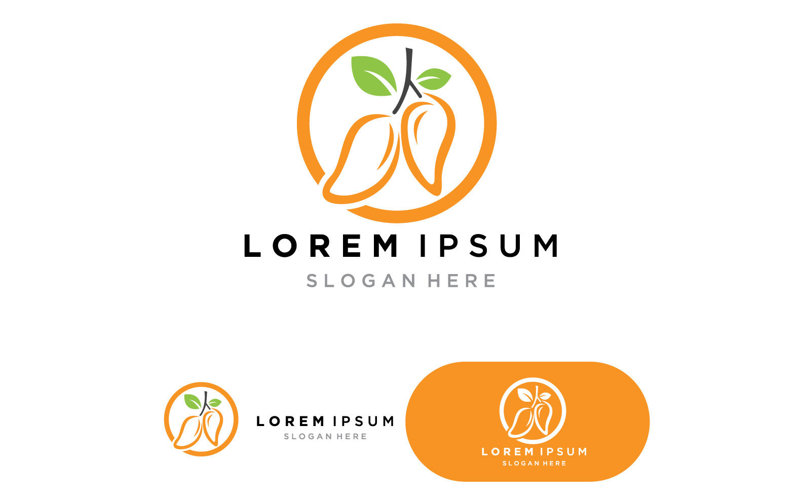 Mango meyve taze meyve suyu Logo vektör sürüm 3