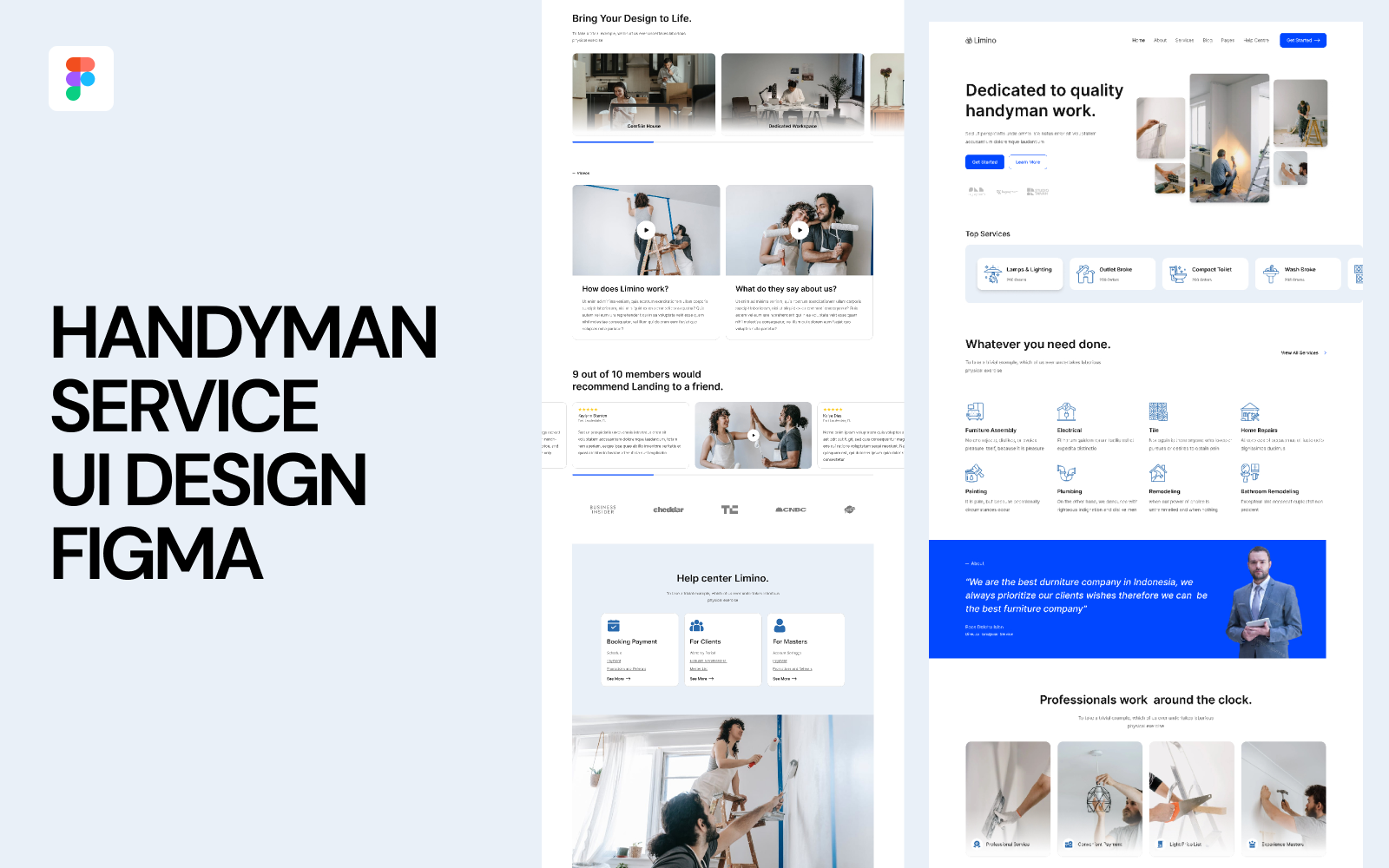 Handyman Service UI Design Figma #312287 - TemplateMonster