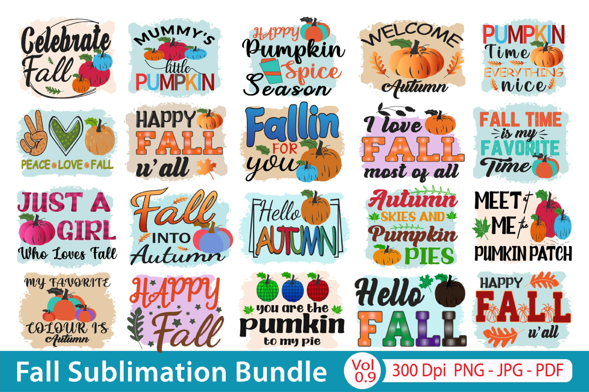 Fall Sublimation Bundle Vol.9 #312938 - TemplateMonster