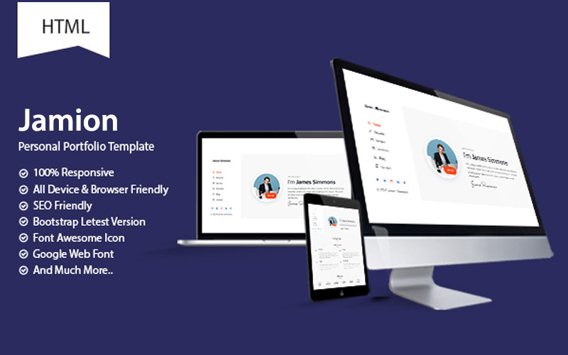 Jamion - Personal Portfolio HTML Template - TemplateMonster