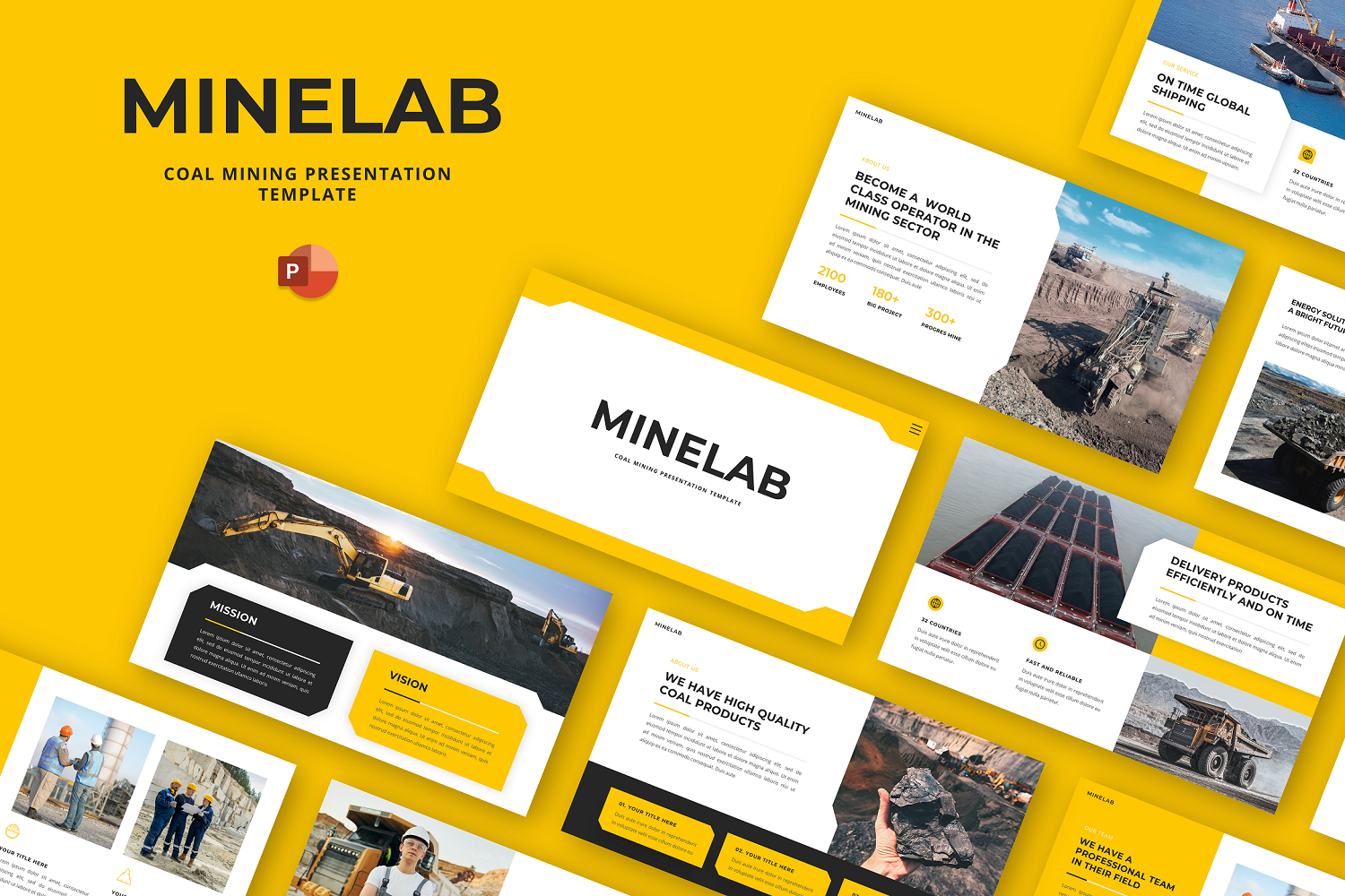 Minelab - Coal Mining PowerPoint Template - TemplateMonster Minelab - Coal Mining PowerPoint Template - TemplateMonster