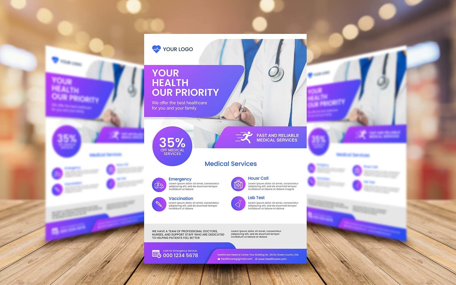 Medical Service Flyer Template 2 #313208 - TemplateMonster