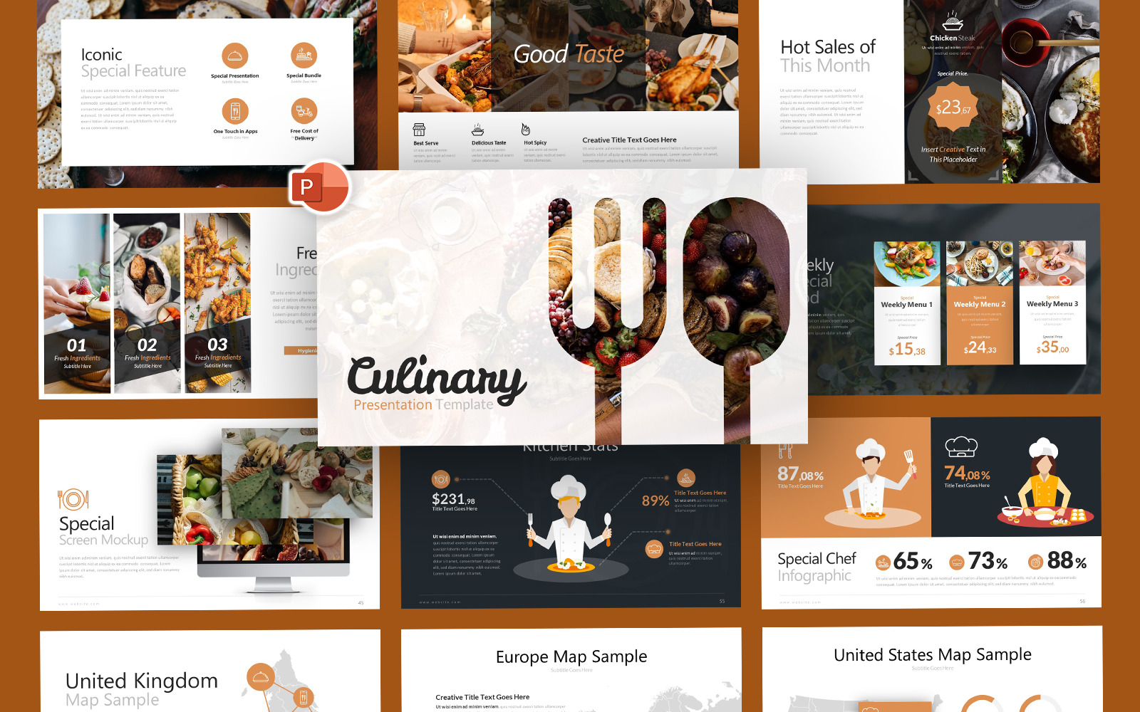 Culinary Food PowerPoint Template #313673 - TemplateMonster