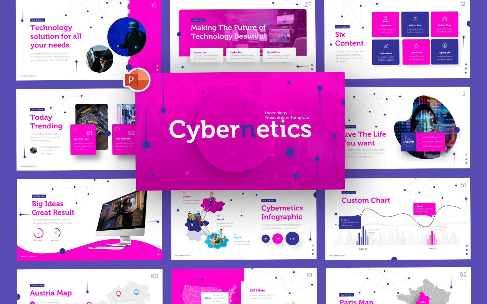 Plantilla de PowerPoint - tecnología cibernética