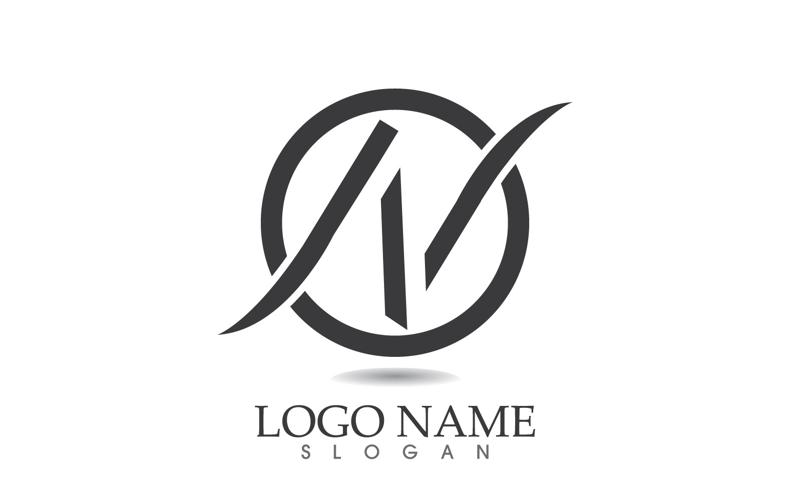 N initial business name logo vector design v22