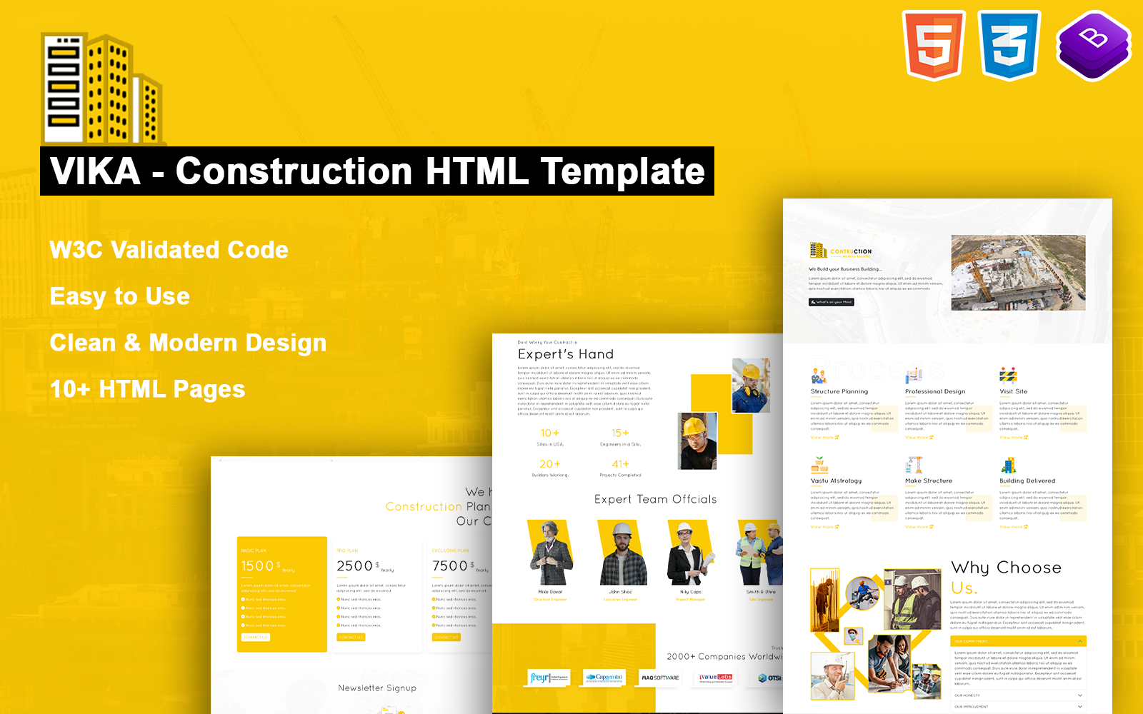 VIKA - Construction HTML Template #316738 - TemplateMonster
