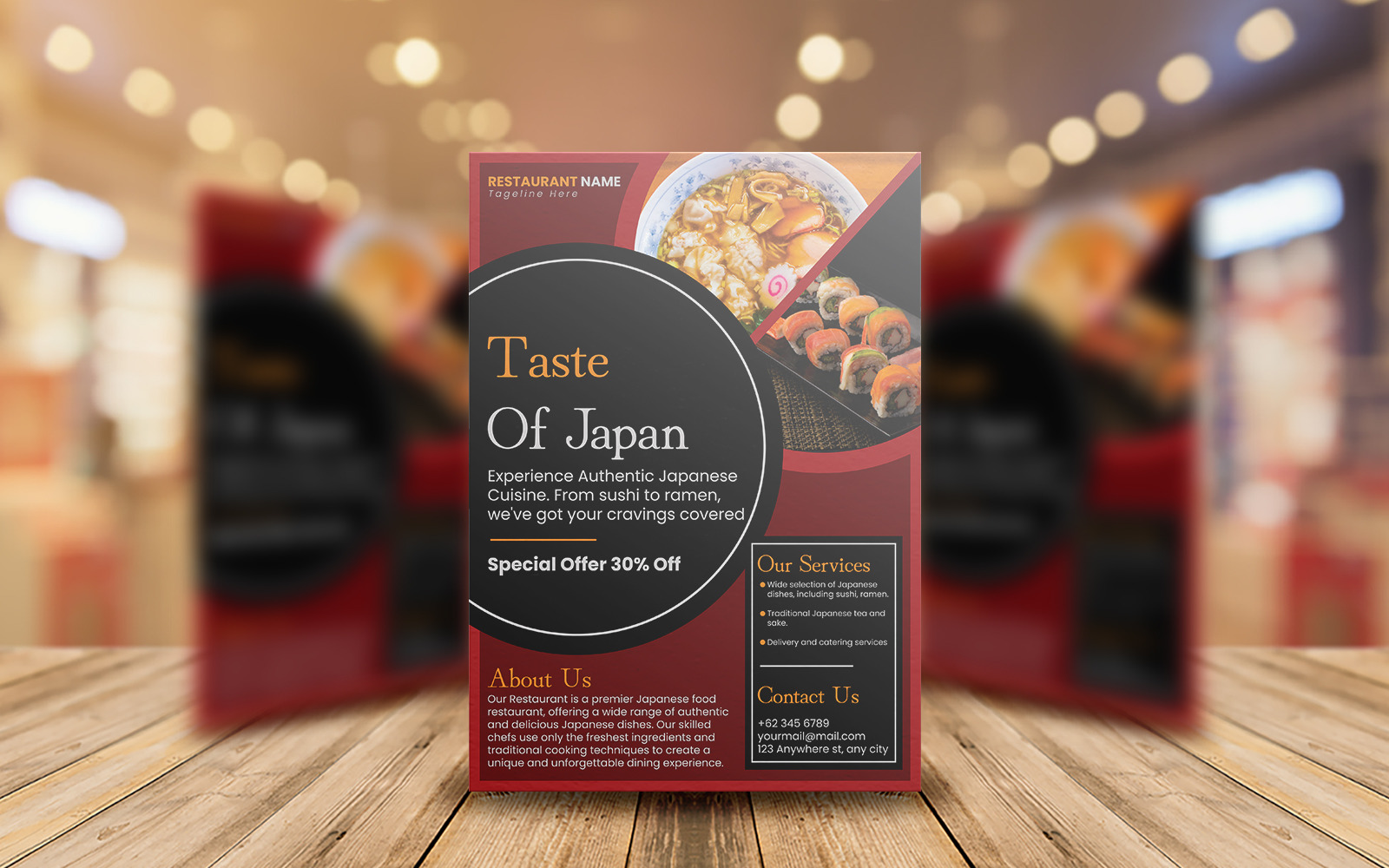Japanese Food Flyer Template 1 #316903 - TemplateMonster