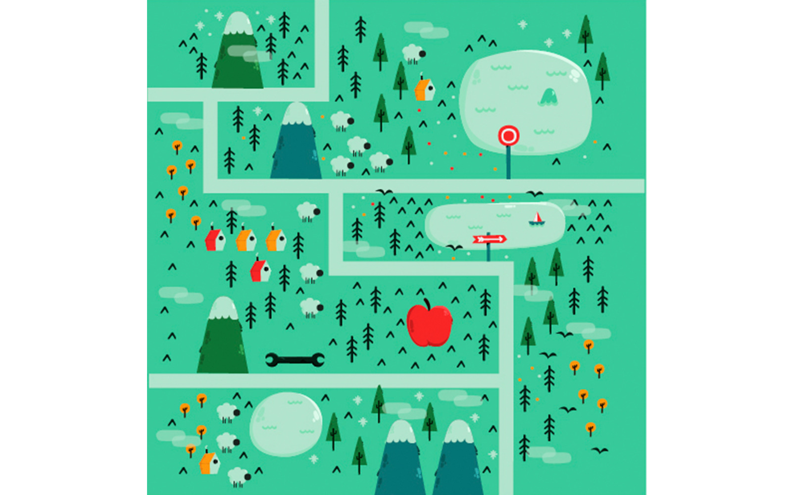 Road Map Illustration (flat design) #317130 - TemplateMonster