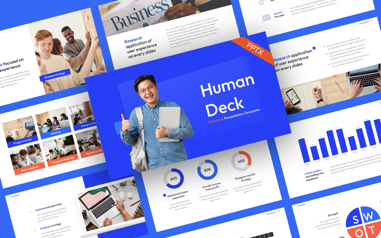 Menschliches Geschäft Pitch Deck PowerPoint-Vorlage