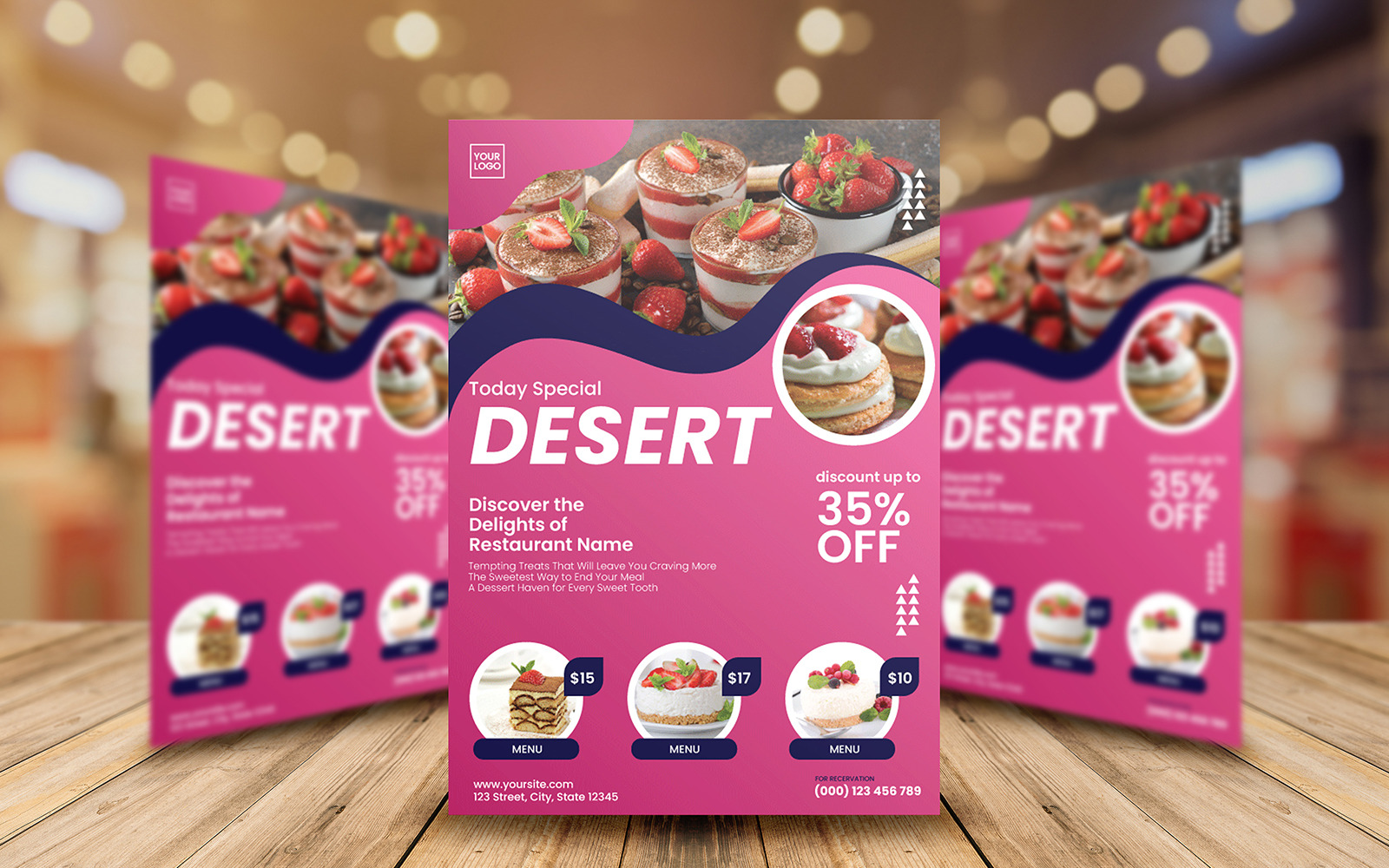 Dessert Food Flyer Template 3 #317589 - TemplateMonster