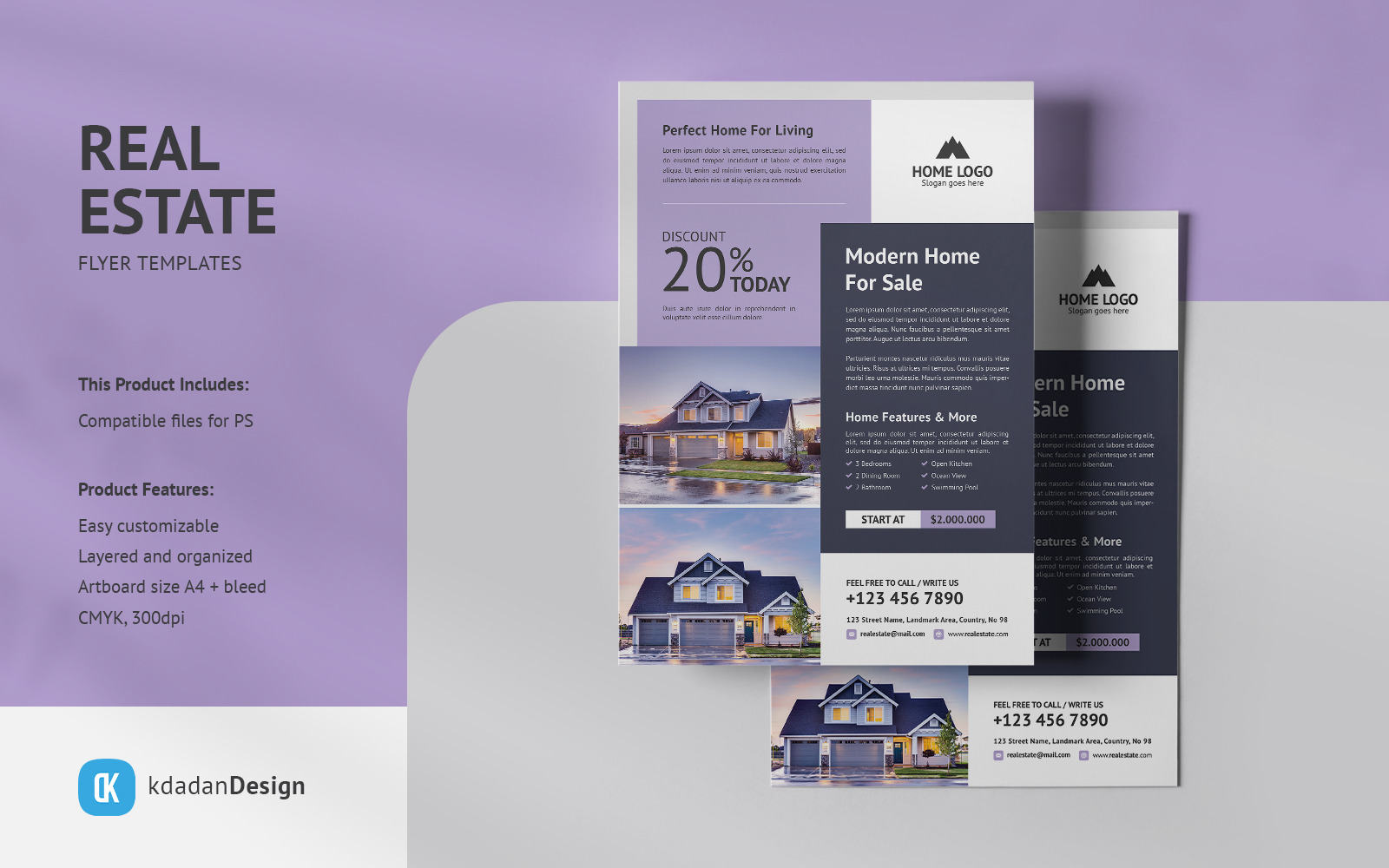 Real Estate Flyer PSD Templates Vol 064 - TemplateMonster