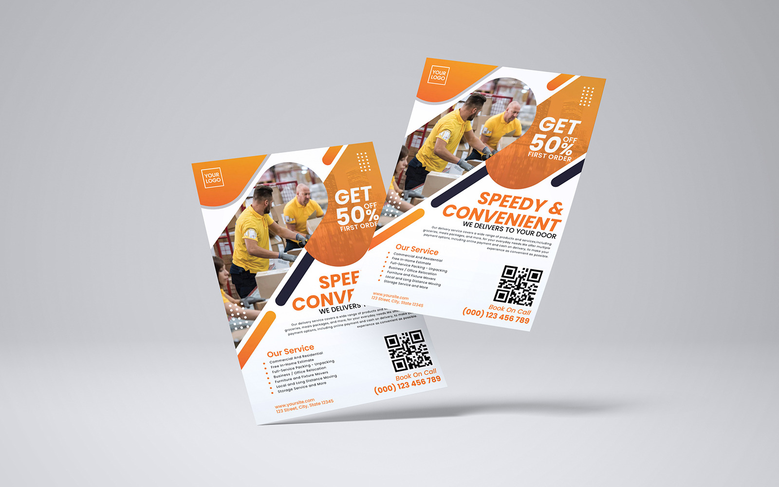 Delivery Service Flyer Template 1 #317702 - TemplateMonster
