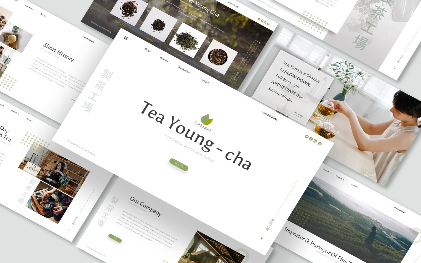 Tea Young Cha Powerpoint Template #317921 - TemplateMonster