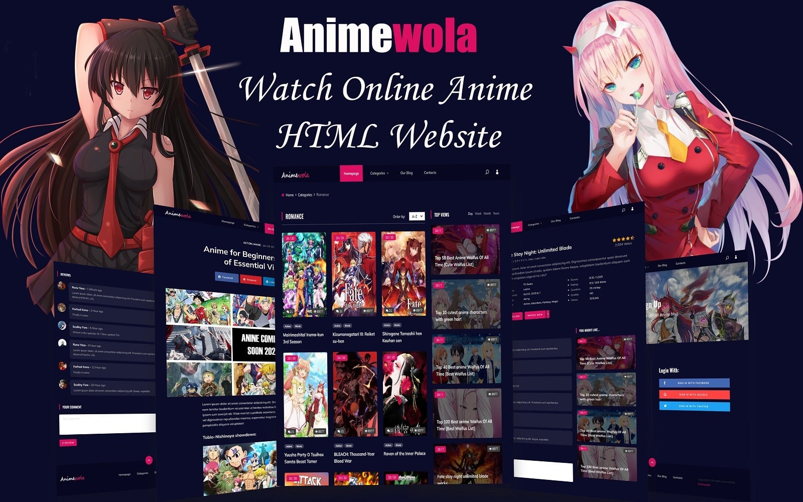 Anime wola - Watch Online Anime and Anime News Or Blog HTML Website ...