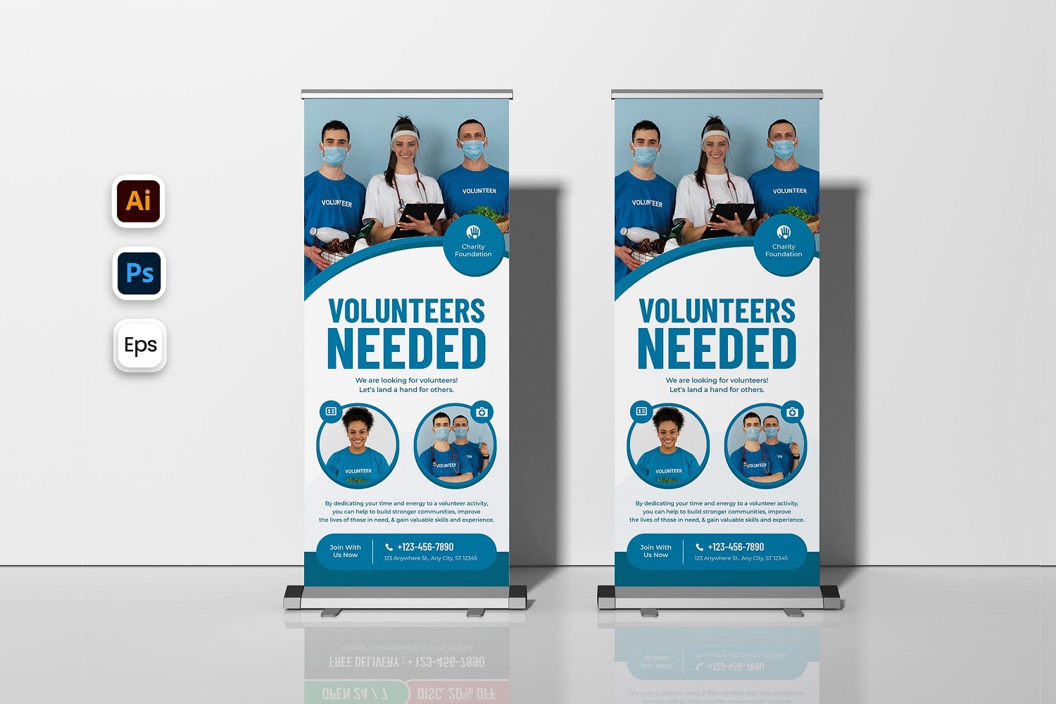 Charity Foundation Roll Up Banner #318297 - TemplateMonster