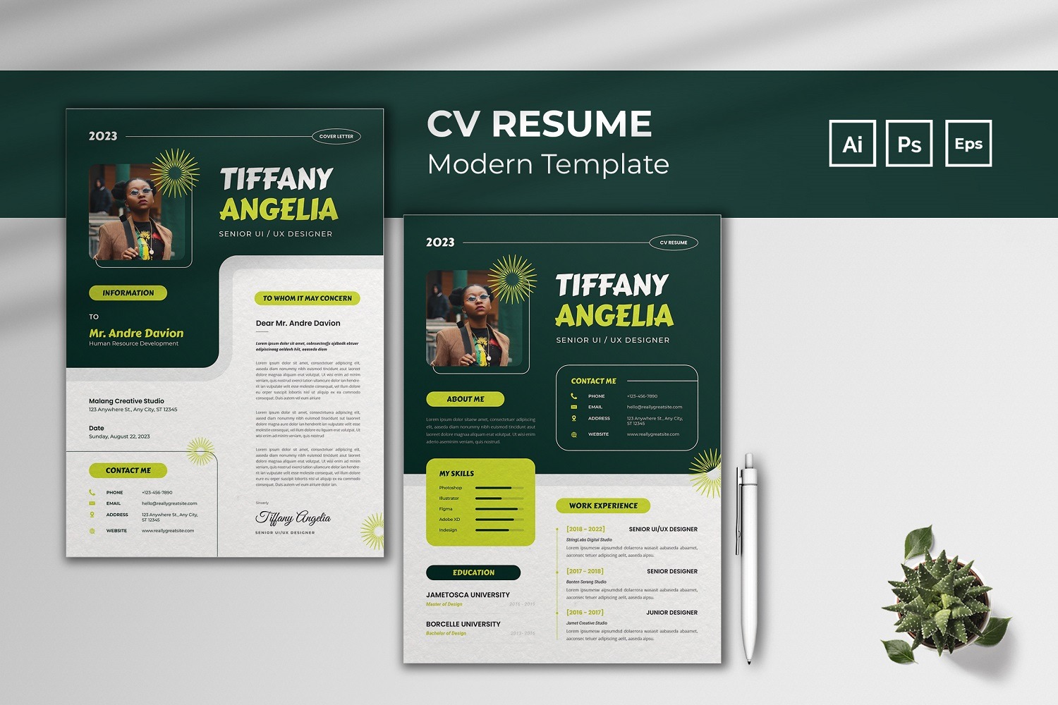 Senior UI UX CV Resume Template #318248 - TemplateMonster
