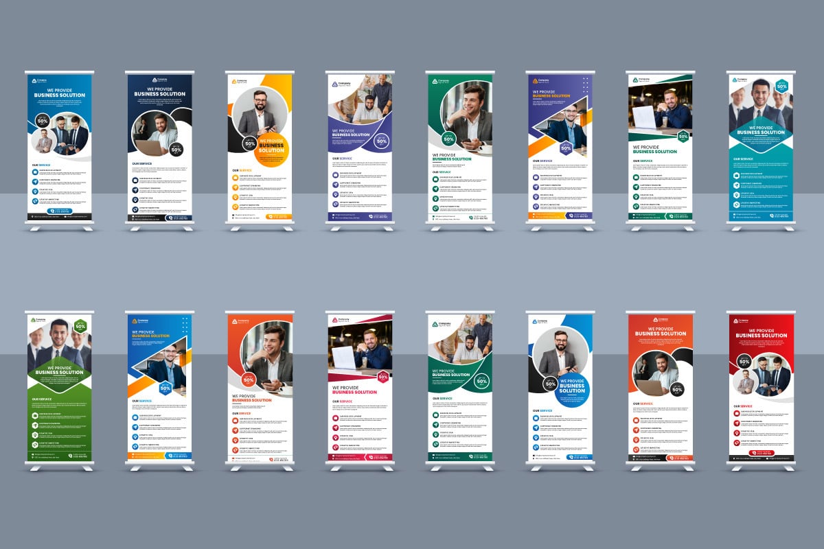 Corporate business roll up banner template set or Conferences event ...