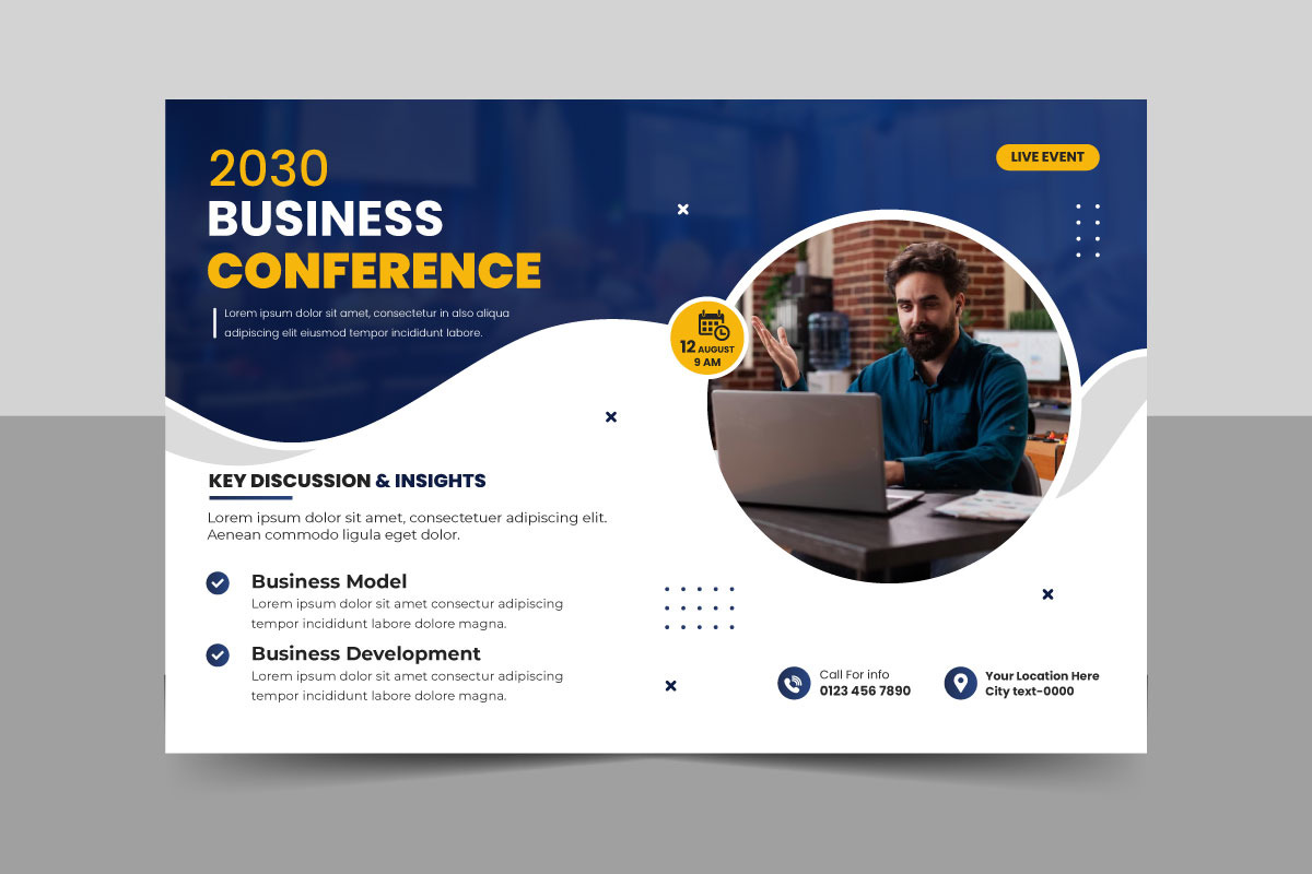 Corporate horizontal business conference flyer template and Business ...