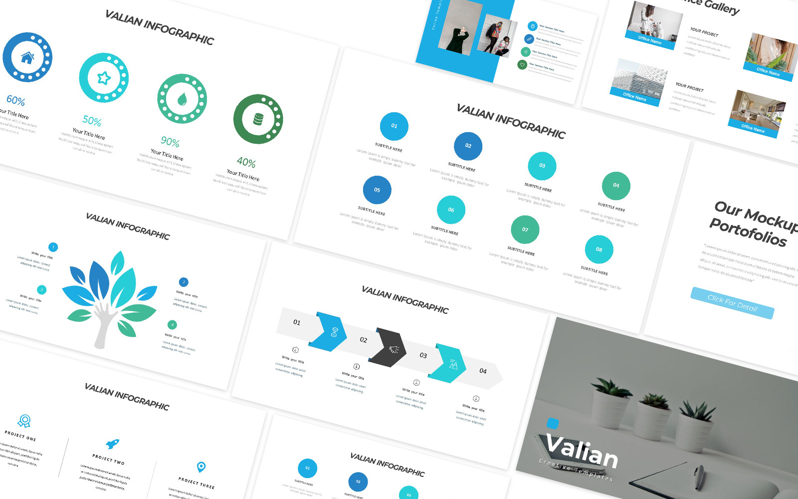 Modèle PowerPoint de création Valian - TemplateMonster