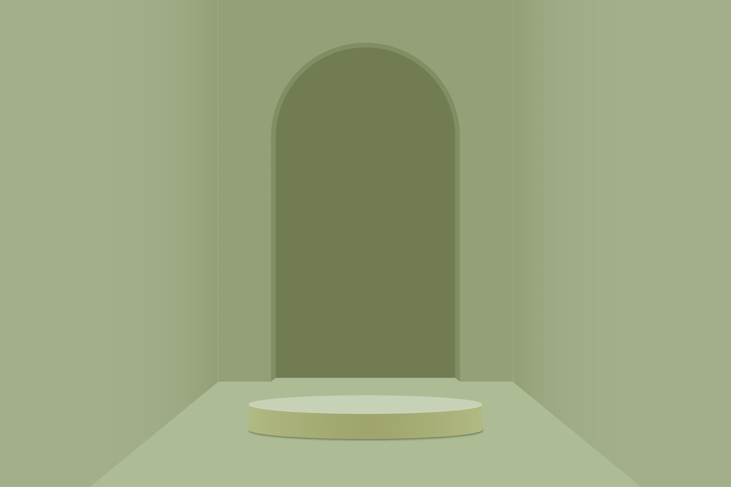 Plain color circular podium stage and showcase background 3d rendering