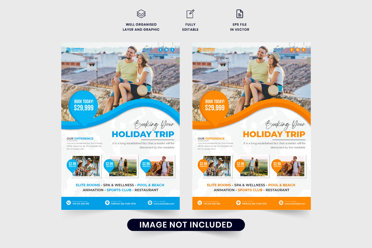 Tour and travel business promotion flyer - TemplateMonster