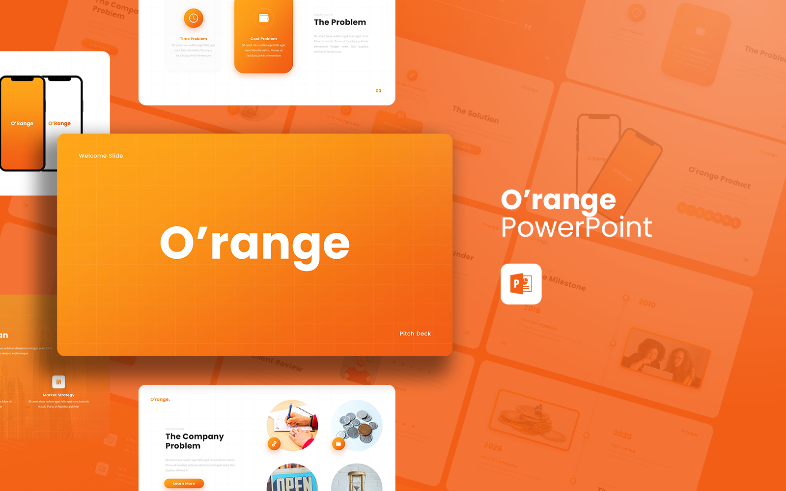 Orange - Creative Pitch Deck PowerPoint Template