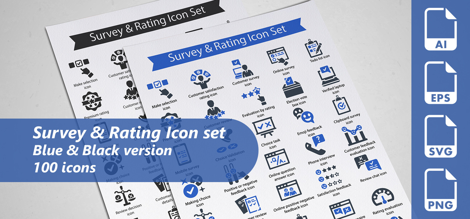 Survey And Rating Icon Set #319867 - TemplateMonster