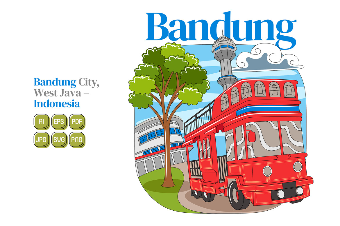 Bandung City Vector Illustration #320582 - TemplateMonster