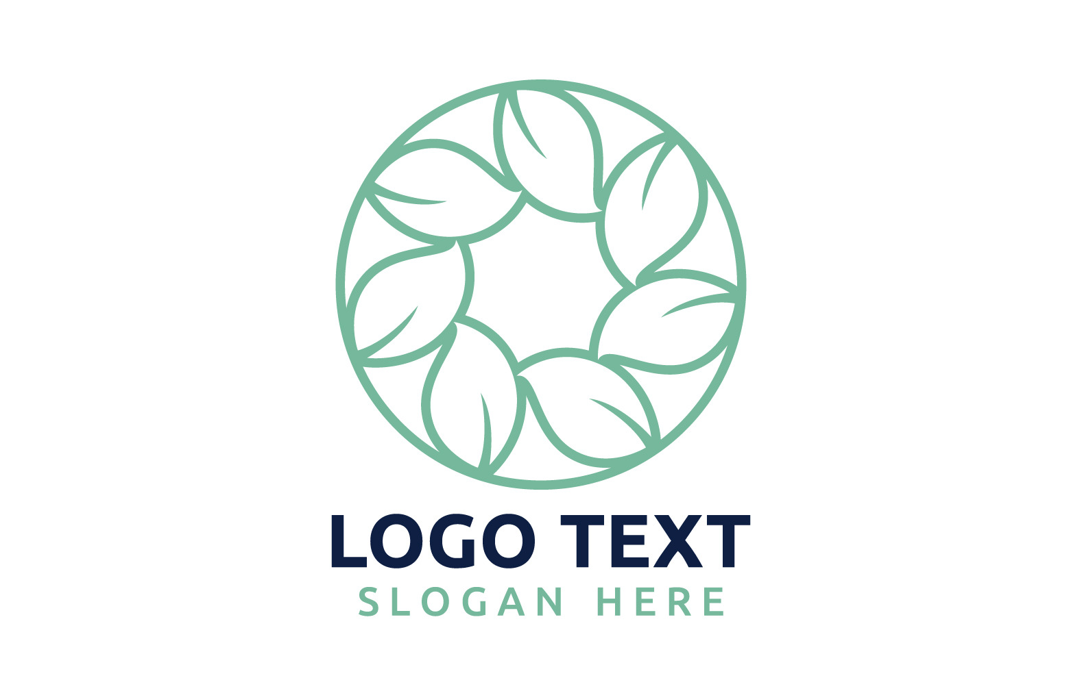 Leaf Circle flower logo symbol or design your logo Brand v54
