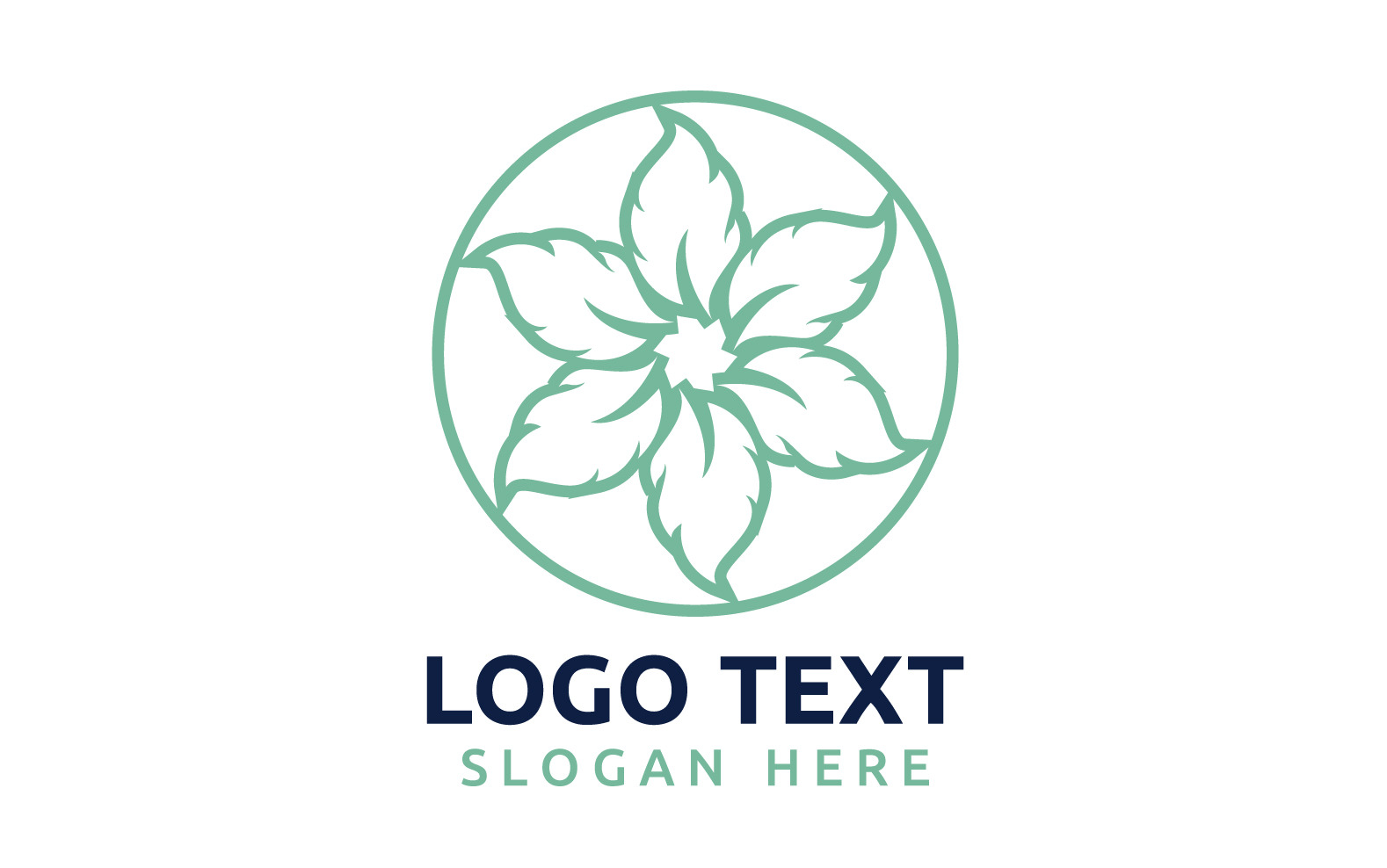 Leaf Circle flower logo symbol or design your logo Brand v63