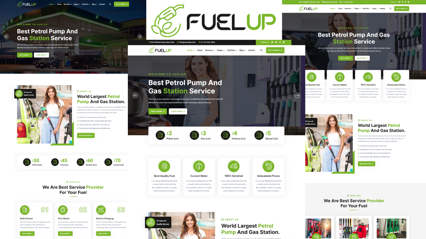 Fuelup - Plantilla HTML5 para gasolineras y surtidores de gasolina