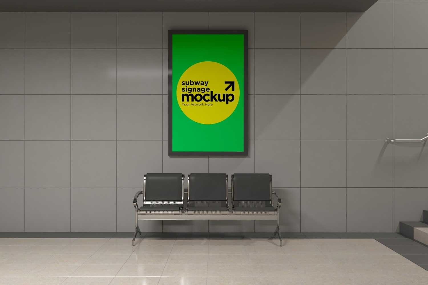 地铁标牌广告牌样机 #321357 - TemplateMonster