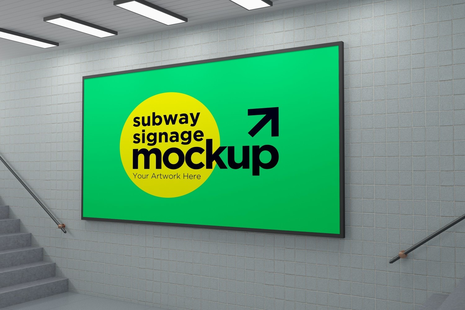 Subway Signage Horizontal Mockup 03 #321362 - TemplateMonster