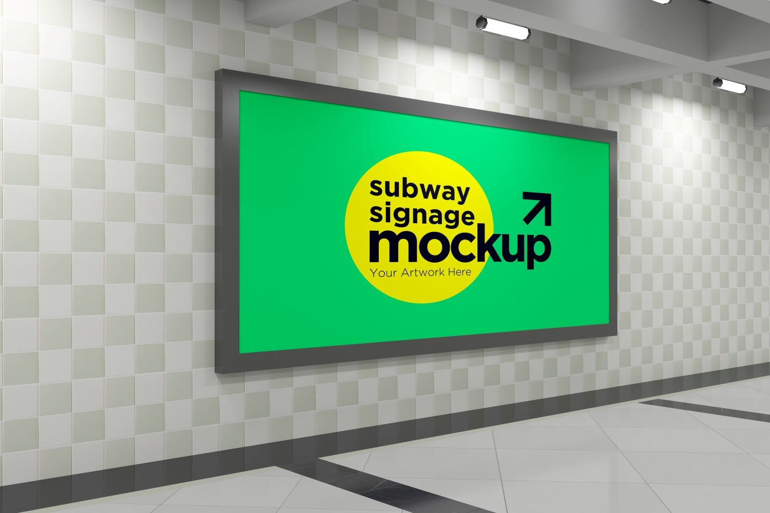 Subway Signage Horizontal Mockup 10 #321369 - TemplateMonster