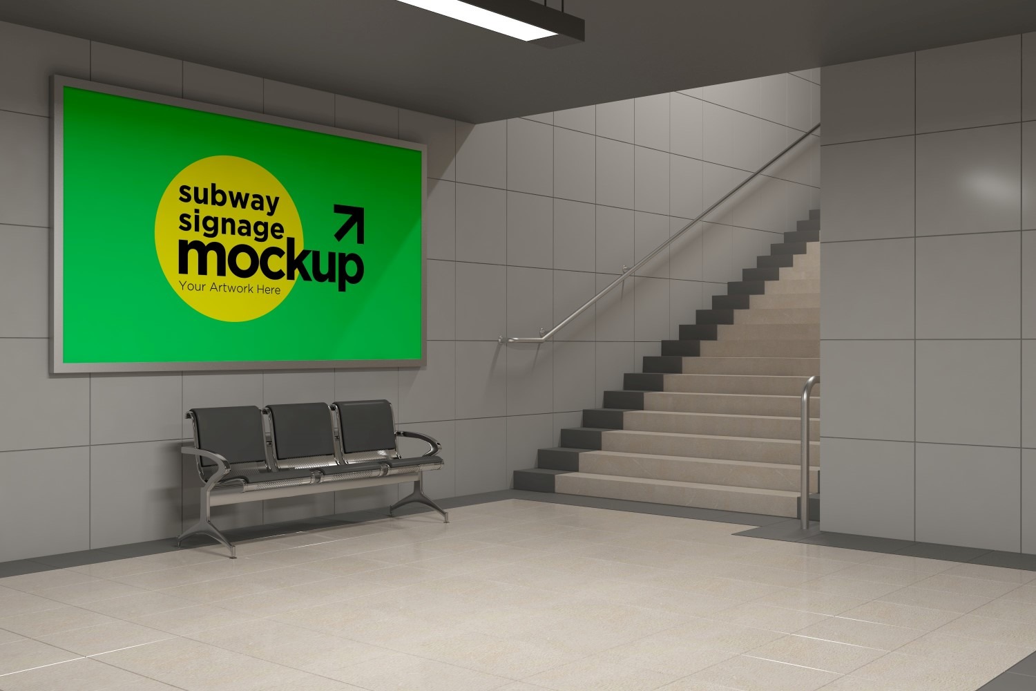 Subway Signage Horizontal Mockup 22 #321387 - TemplateMonster