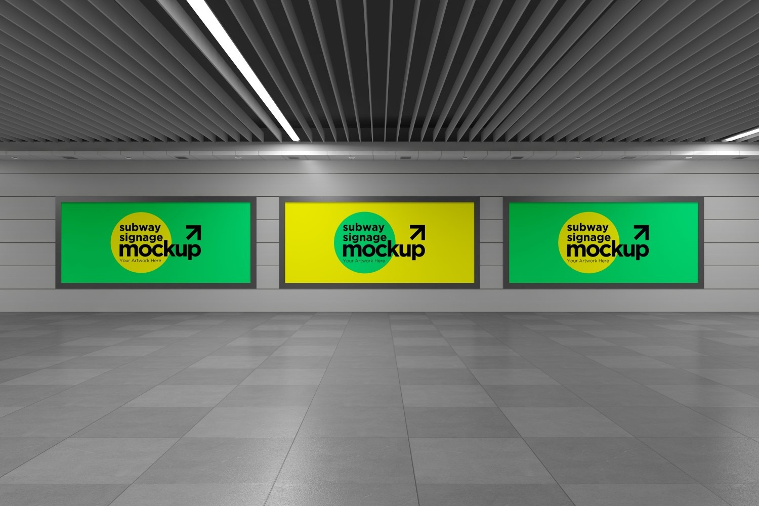 Subway Three Signage Horizontal Mockup 01 - TemplateMonster
