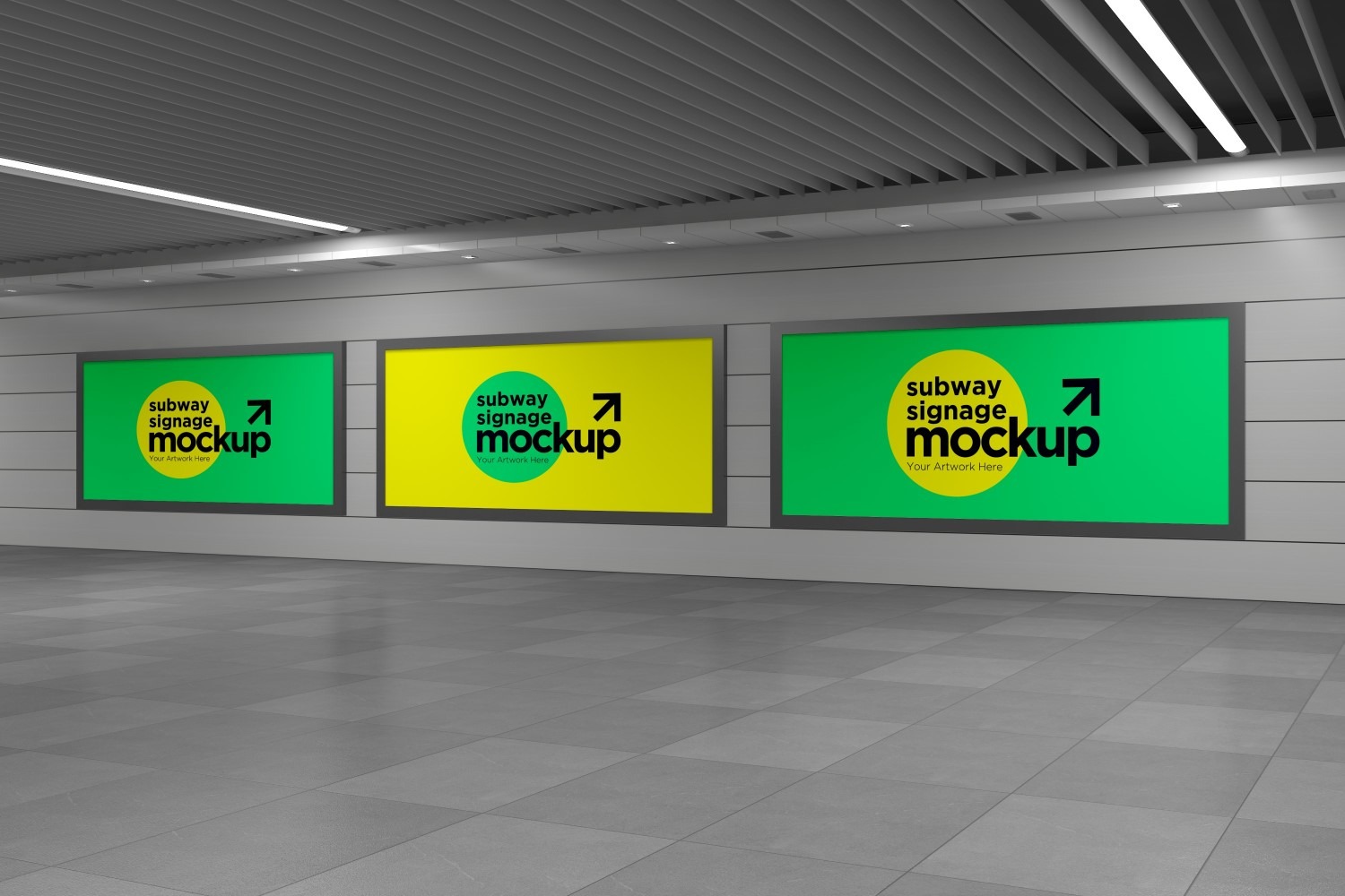 Subway Three Signage Horizontal Mockup 02 - TemplateMonster
