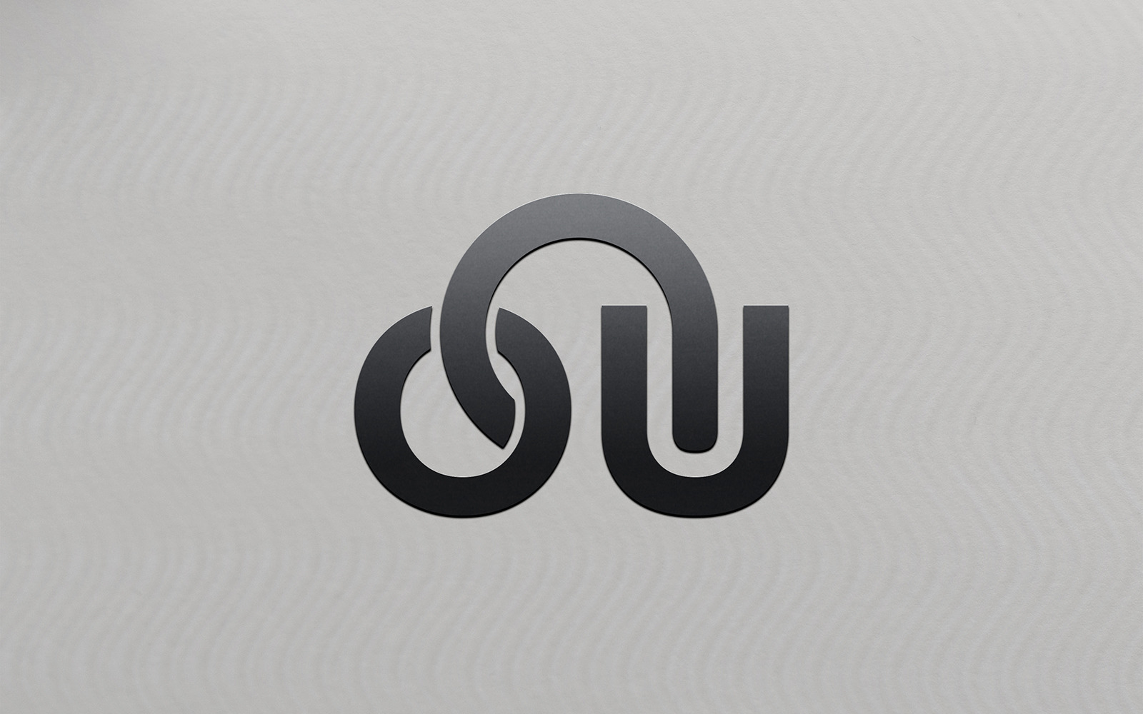 Dark gray logo mockup with white paper - TemplateMonster