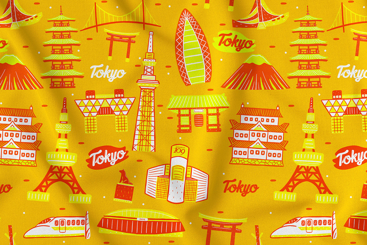 Tokyo Seamless Pattern #03 #321620 - TemplateMonster