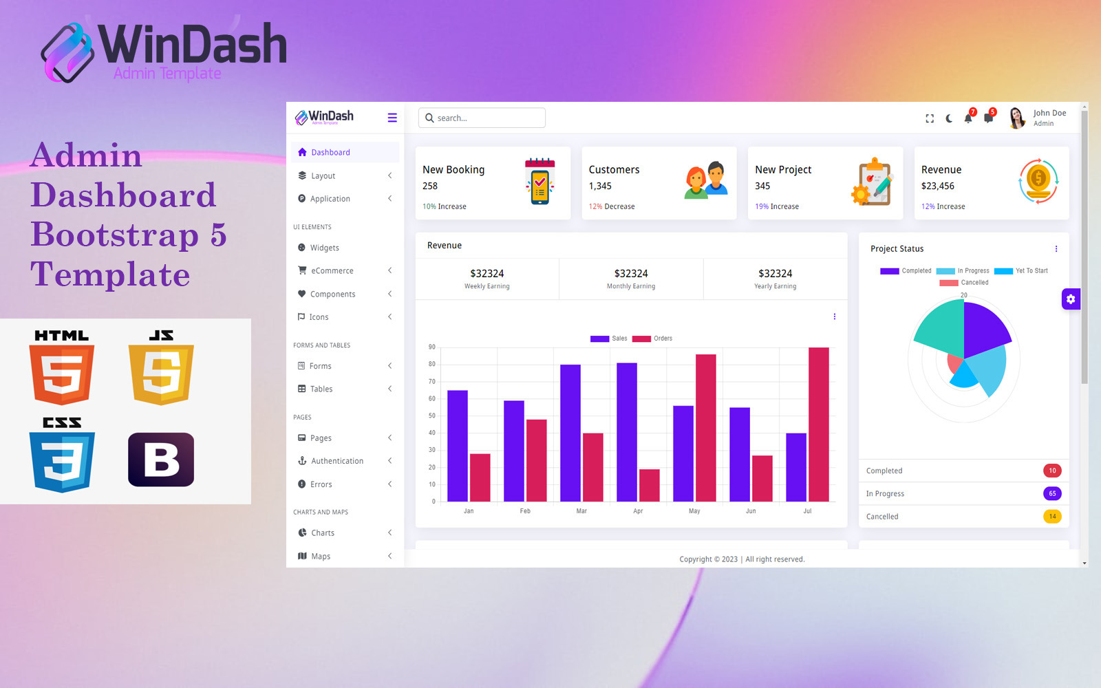 WinDash - Admin Dashboard Bootstrap 5 Template