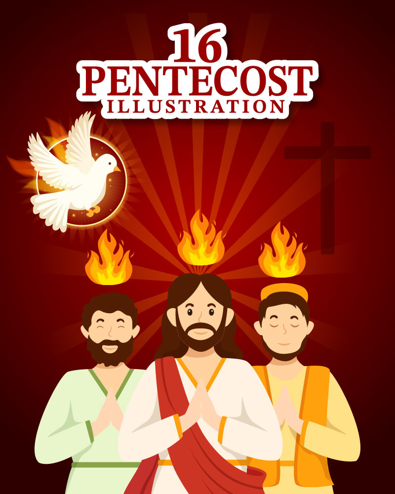 16 Pentecost Sunday Illustration #322358 - TemplateMonster