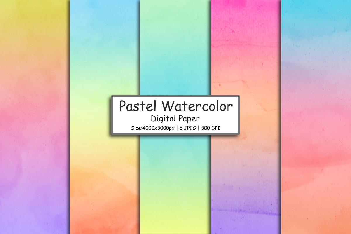 Pestle watercolor Digital Paper, Watercolor Background, Watercolor ...